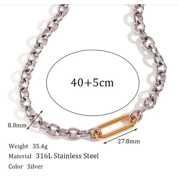 Jewelry | O Chain Silver And Gold Chain Necklace | Poshmark